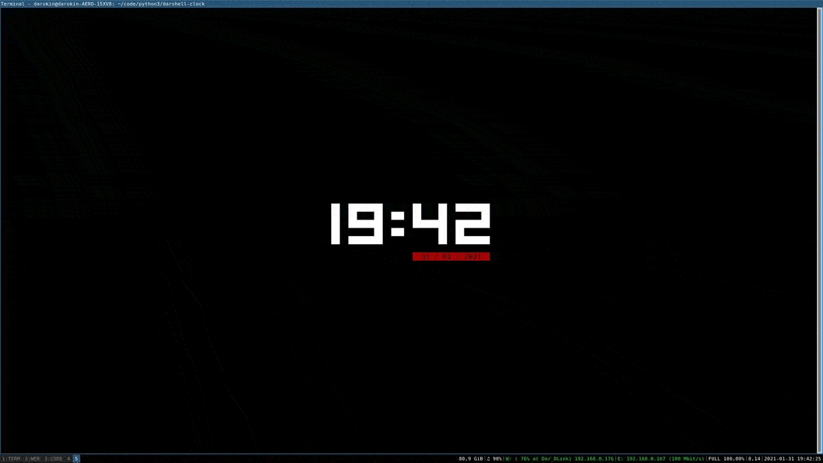 GitHub - darokin/darshell-clock: Minimalist digital clock #ASCII #terminal.
